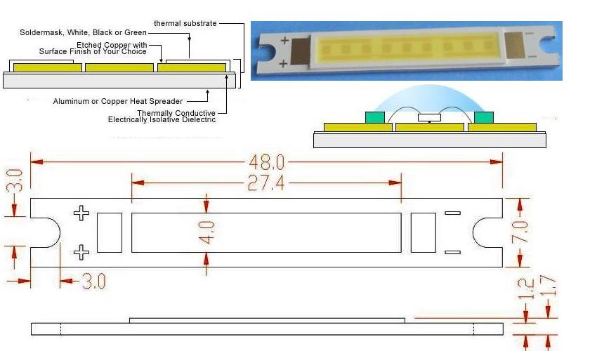 Led COB lineal de 4w-48mm